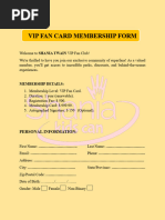 Membership Fan Card Options and Benefits | PDF