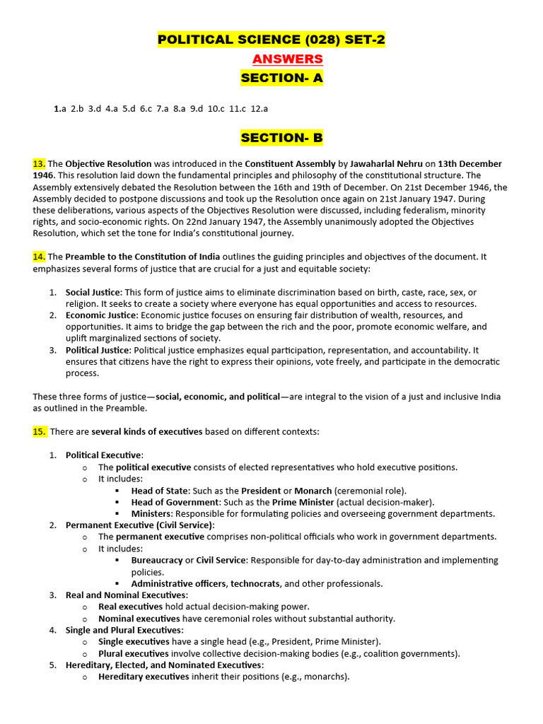 P.Sci Answers set-2 | Download Free PDF | High Court Of Australia | Taxes