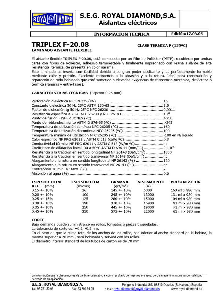 Triplex | PDF | Aislamiento térmico | Termodinámica sin equilibrio