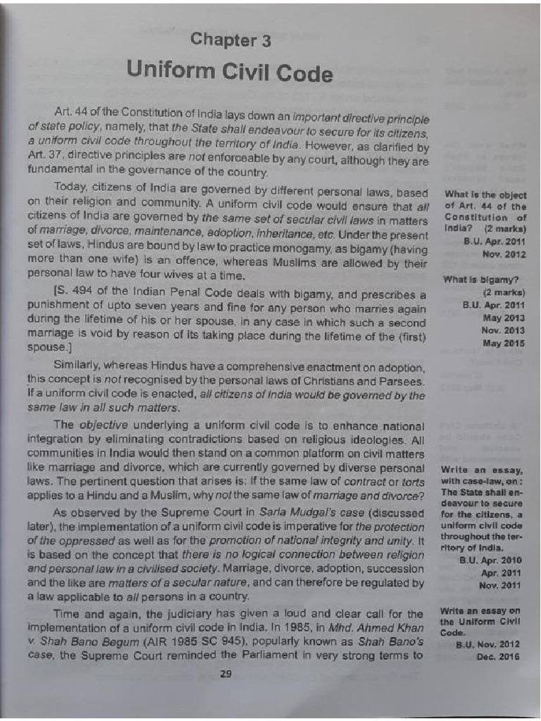 Uniform Civil Code | PDF