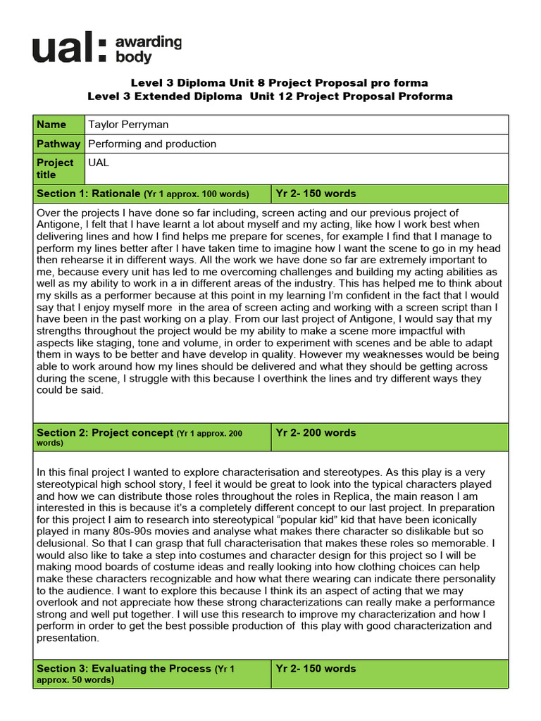 Level 3 Diploma Project Proposal Guide | PDF | Cognitive Science | Cognition