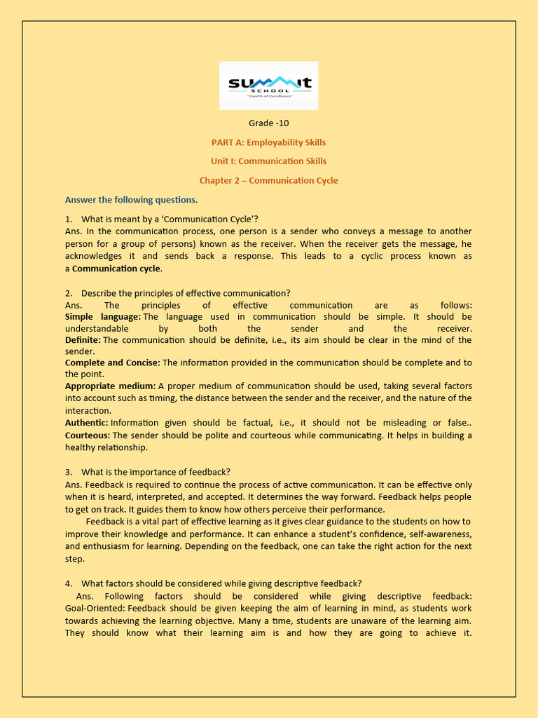 PA - U1 - C2 - Communication Cycle | PDF | Communication | Goal