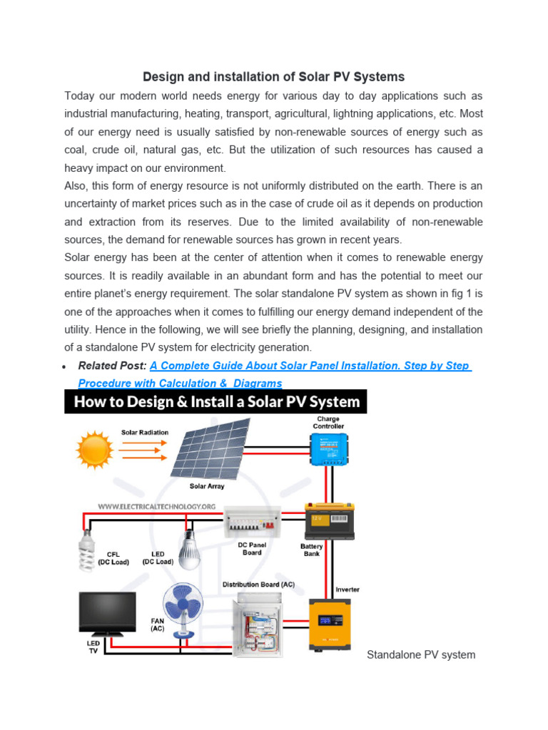 Solar PV System Design and Installation Guide | PDF | Photovoltaic ...