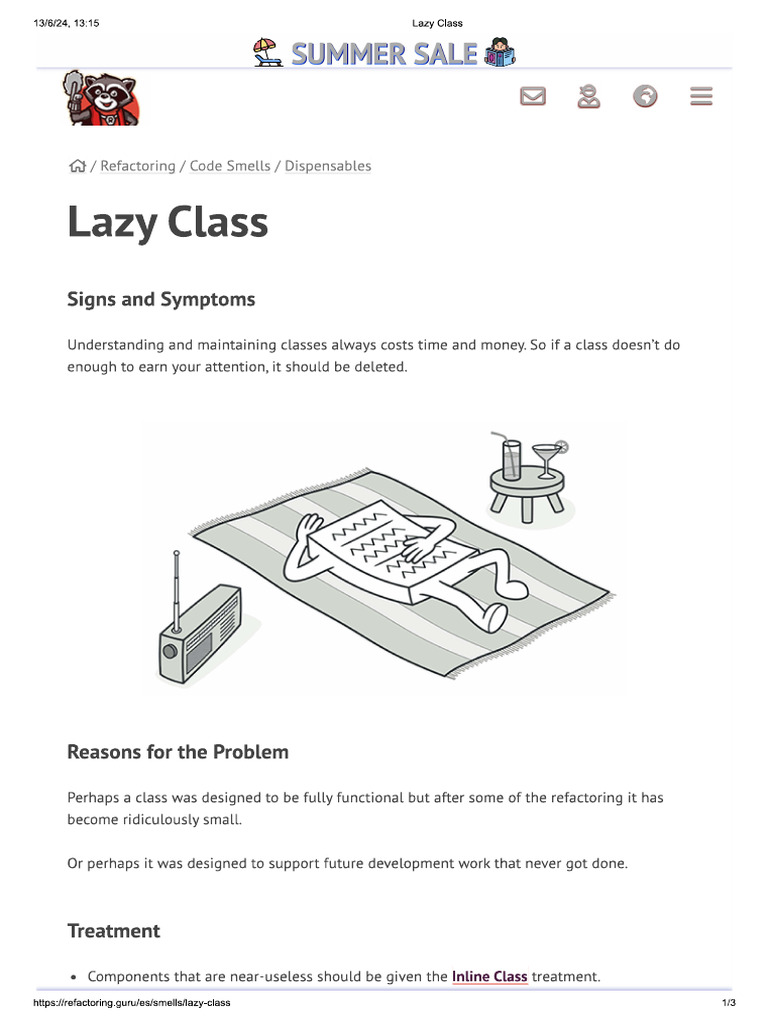 Refactor - Lazy Class | PDF