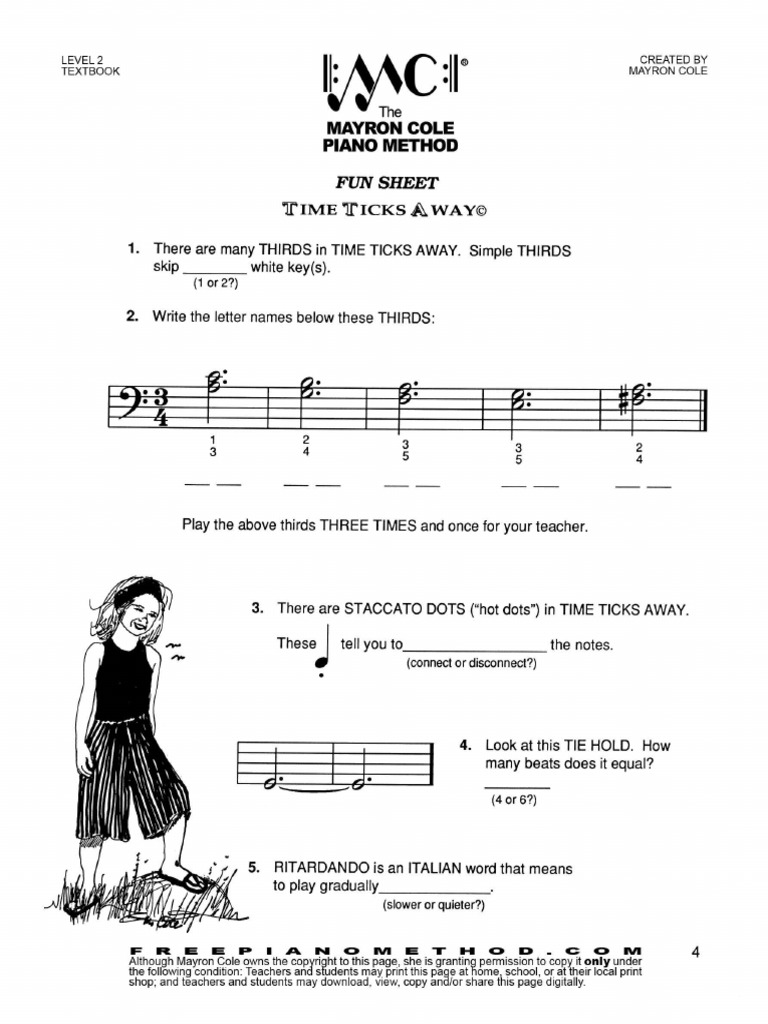 The Mayron Cole Piano Method LEVEL 2 Lesson 1 Pages 4 To 7 | PDF