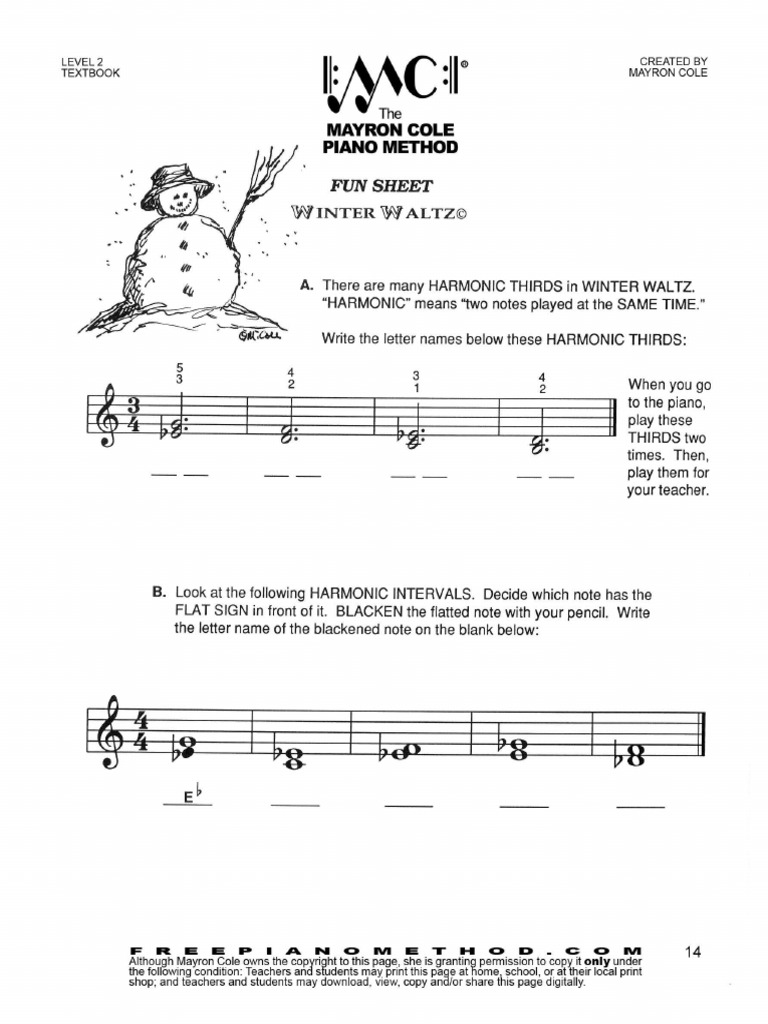 The Mayron Cole Piano Method LEVEL 2 Lesson 3 Pages 14 To 21 | PDF