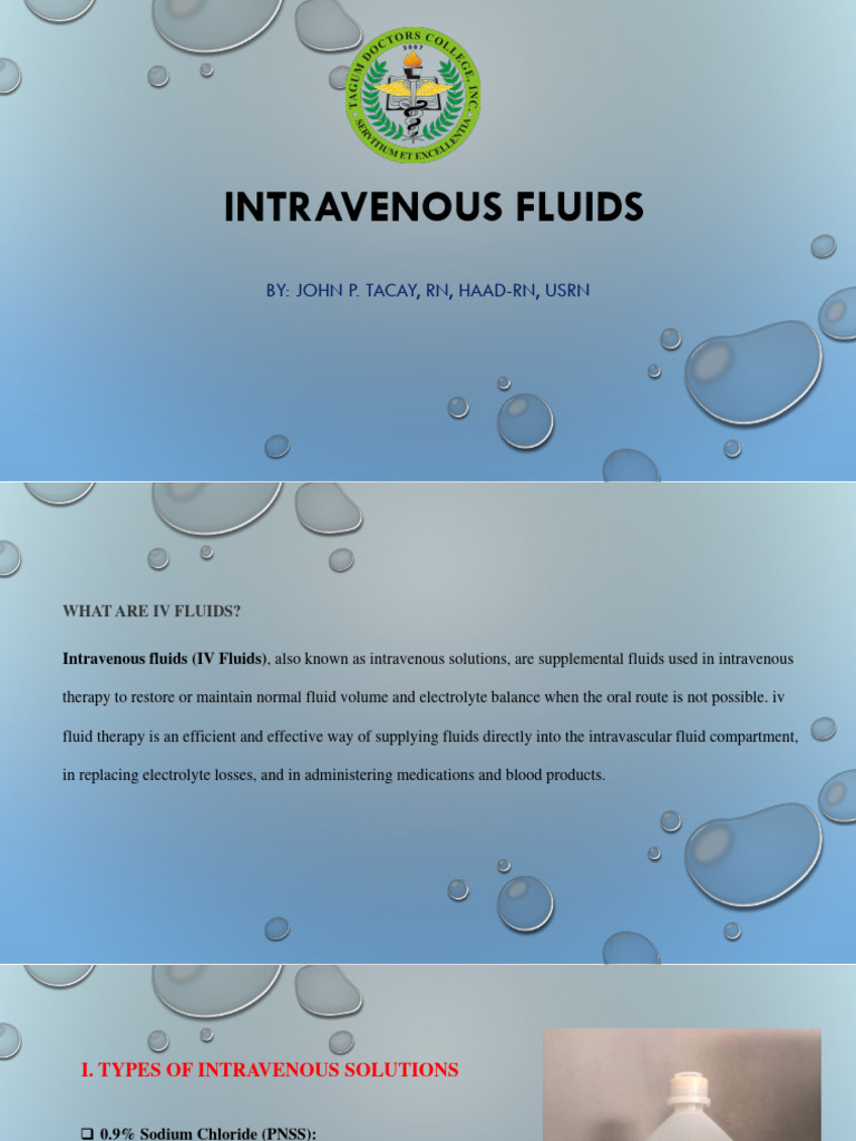 Starting & Discontinuing | Download Free PDF | Intravenous Therapy | Dehydration