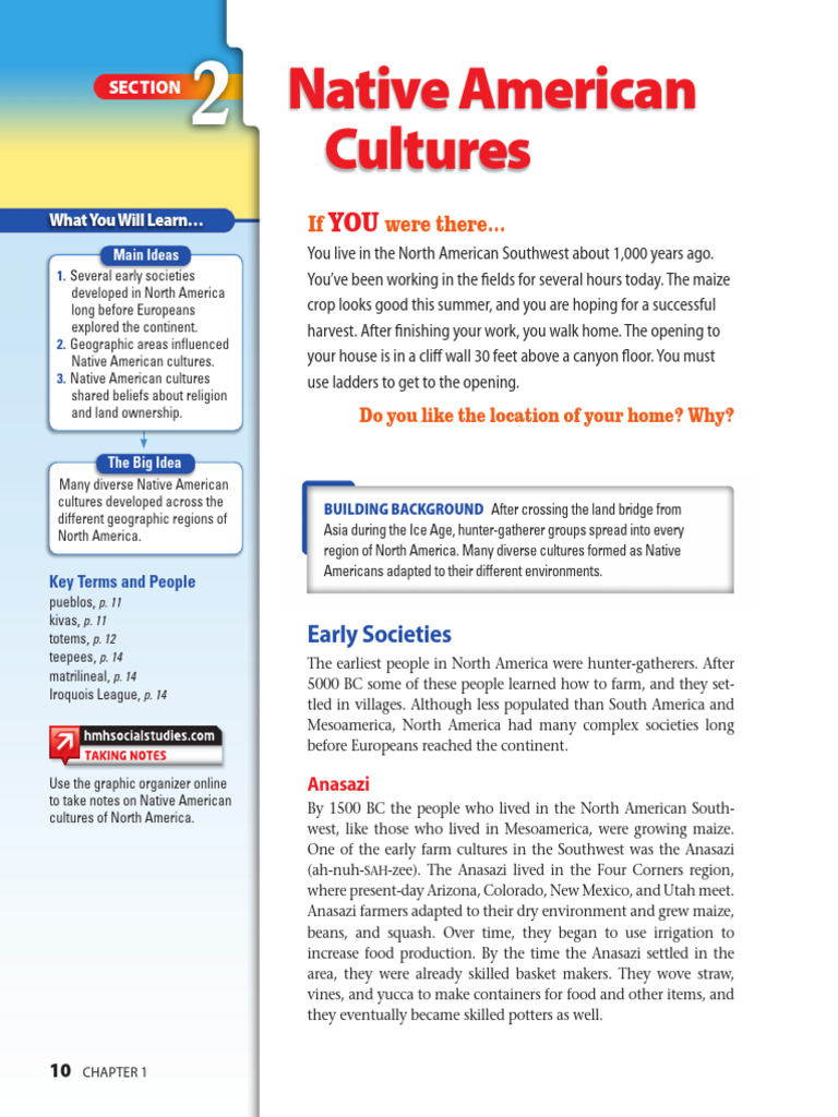 Chapter 1 Section 2 Reading | PDF | Ancestral Puebloans | Native ...