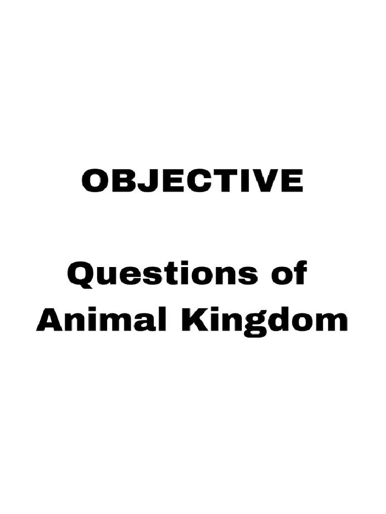 Animal Kingdom Class 11 | PDF