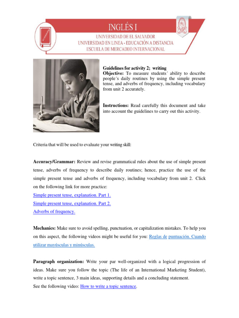 Guidelines For Activity 2. English 2-2024... | PDF | Grammatical Tense | Grammar