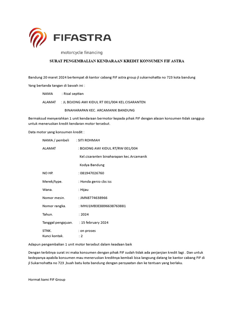 Dokumen (2) Surat Fif | PDF | Pengelolaan Keuangan & Uang