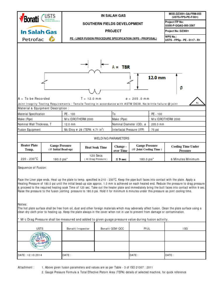 8 Inch PE Liner FPS (Propsal) Revised - For Approval | PDF | Pipe ...