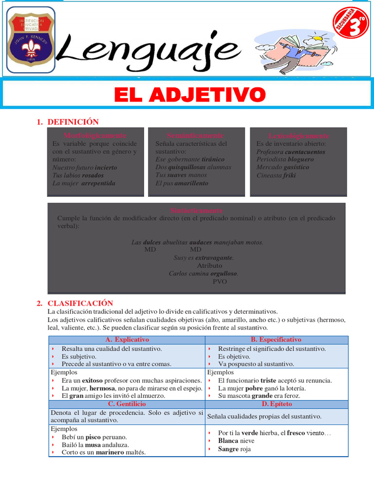 Adjetivo Tercero | PDF | Adjetivo | Sustantivo