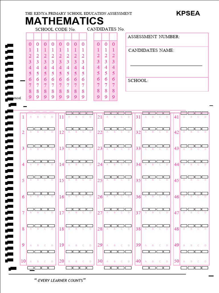 CBC Kpsea Answer Sheet | PDF