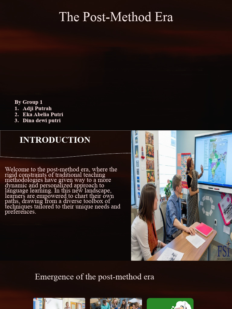 The Post Method Era Group 1 Pdf Learning Language Education