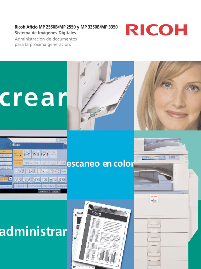 Ricoh Aficio MP 3350B Folleto | PDF | Fax | Controlador de interfaz de red