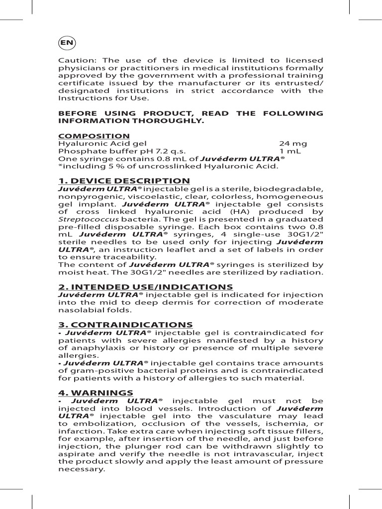 乔雅登雅致 产品说明书 72974ch12 Ultra Dfu | PDF | Injection (Medicine) | Stroke