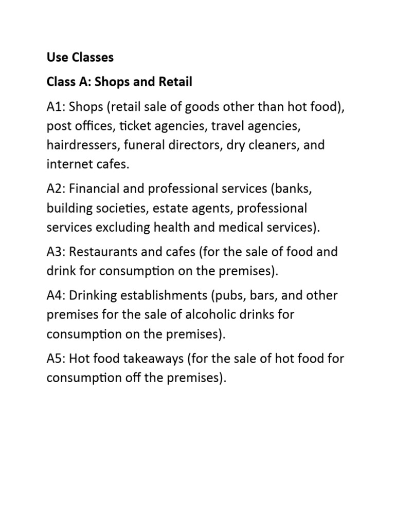 Overview of Use Classes and Categories | PDF | Business | Art