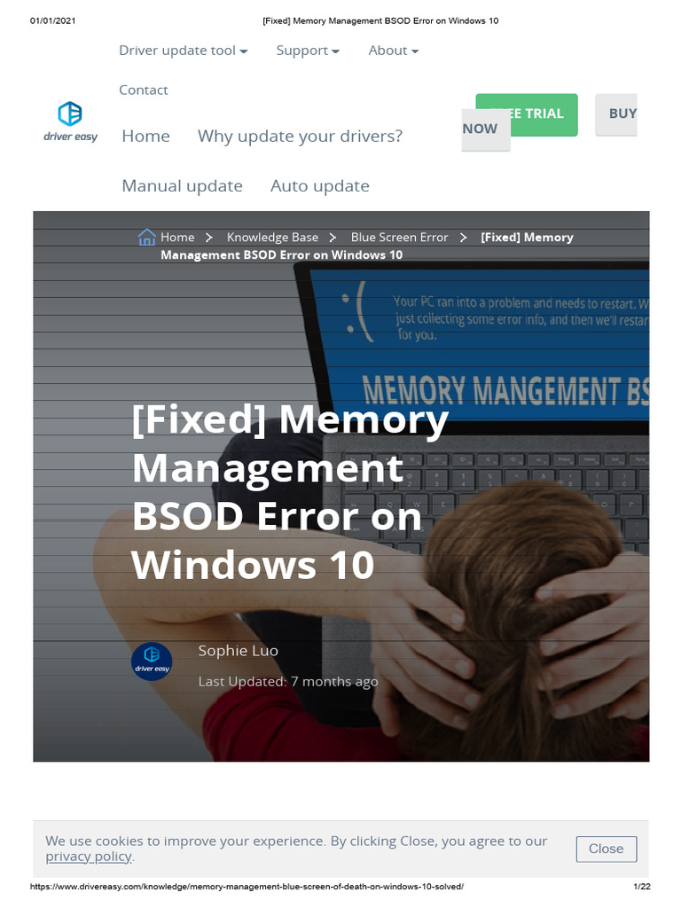 (Fixed) Memory Management BSOD Error On Windows 10 | PDF | Computer ...