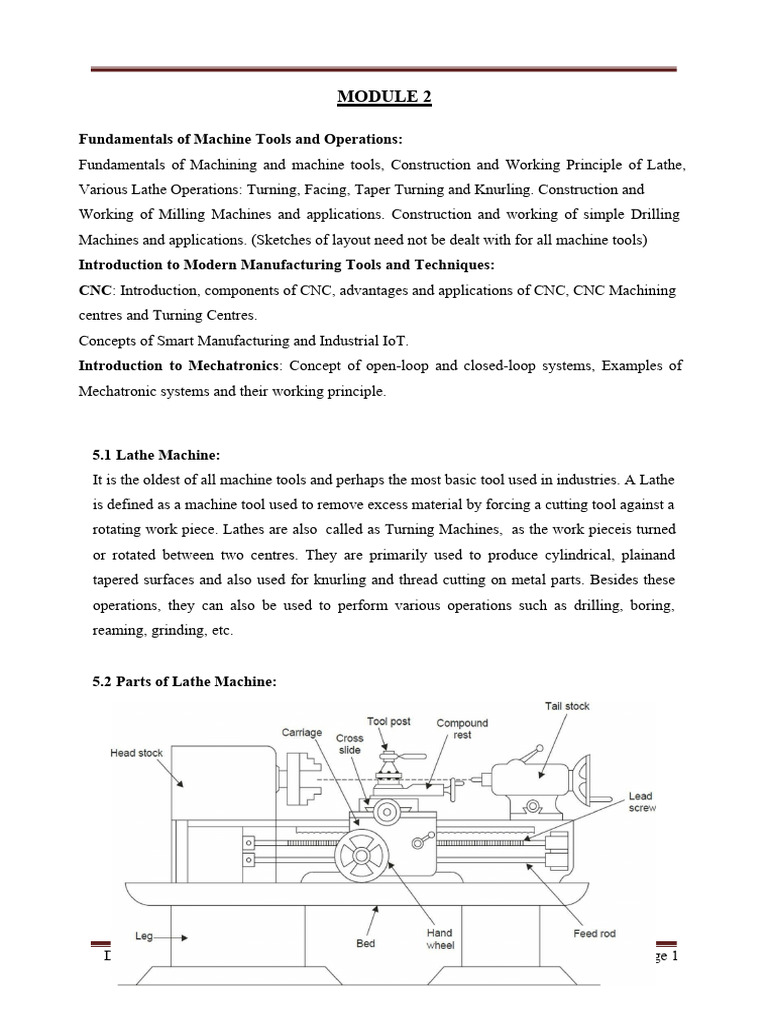 Module 2 - MACHINING TOOL OPERATIONS, ADVANCED MANUFACTURING SYSTEMS | PDF | Numerical Control ...