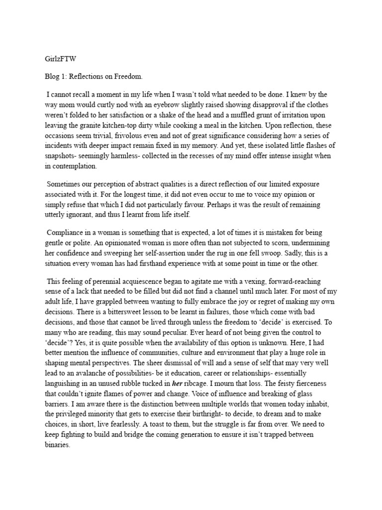 Reflections on Freedom. | PDF | Psychology