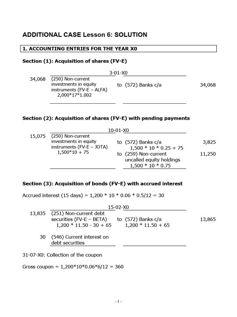 Additional Case Lesson 6 - Solution | Download Free PDF | Dividend | Debt