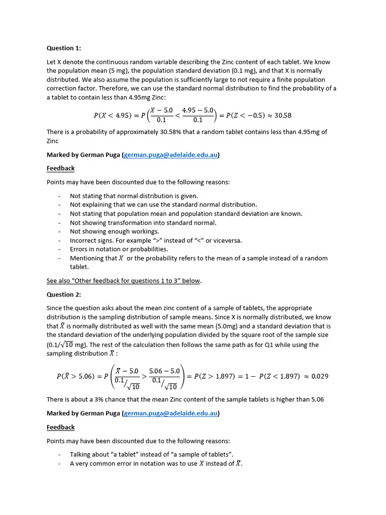 Statistics Exam Feedback | PDF | Statistical Hypothesis Testing | P Value