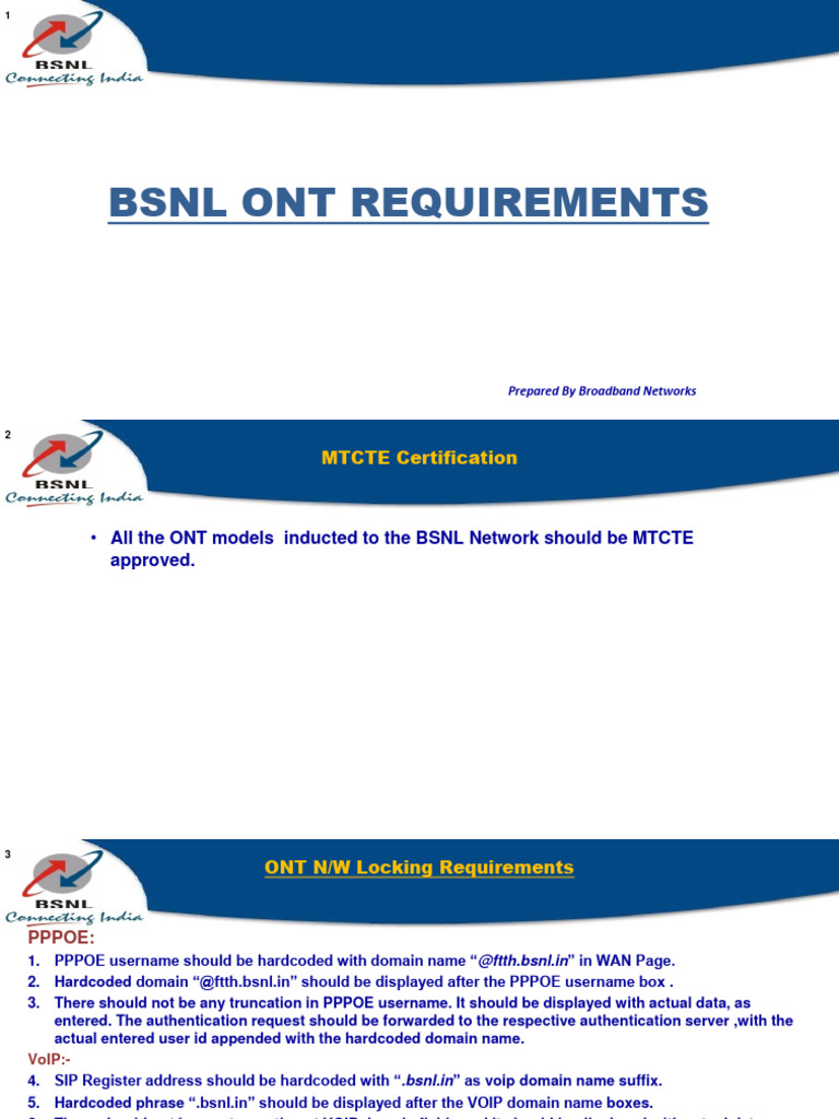 BSNL ONT Configuration and Security Guidelines | PDF | Voice Over Ip ...