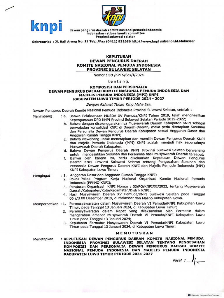 SK DPD Knpi 2024-2027 | PDF