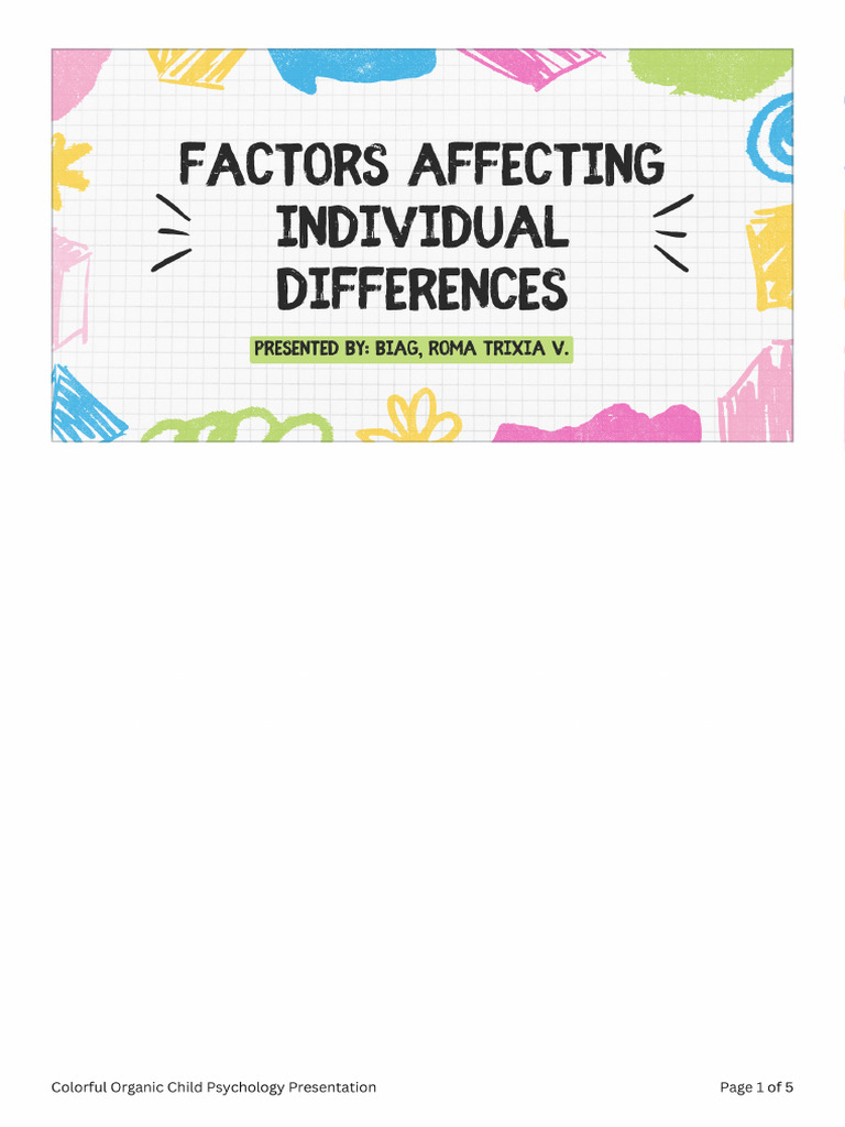 Factors Affecting Individual Differences | PDF