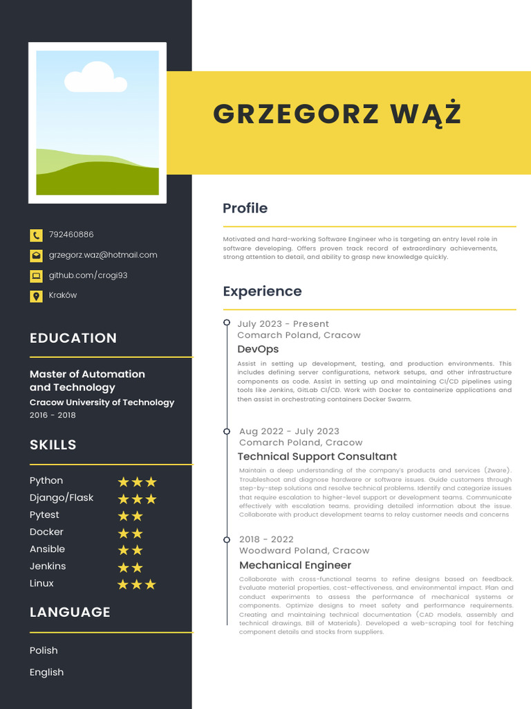 GrzegorzWaz Resume | PDF | Technical Support | Computing