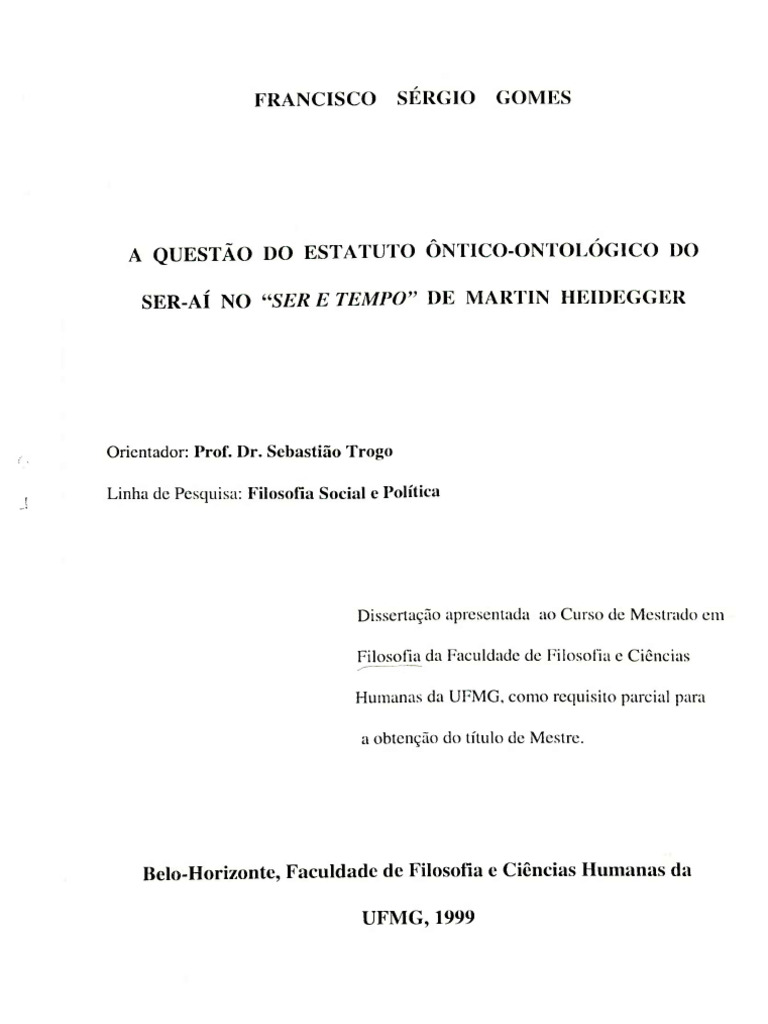 Ontico e Ontologico | Download grátis PDF | Fenomenologia (Filosofia ...
