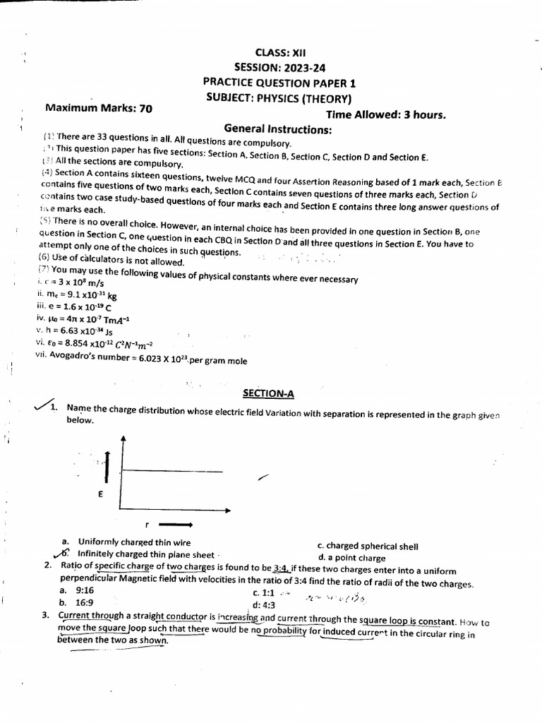 Physics Paper 1 | PDF