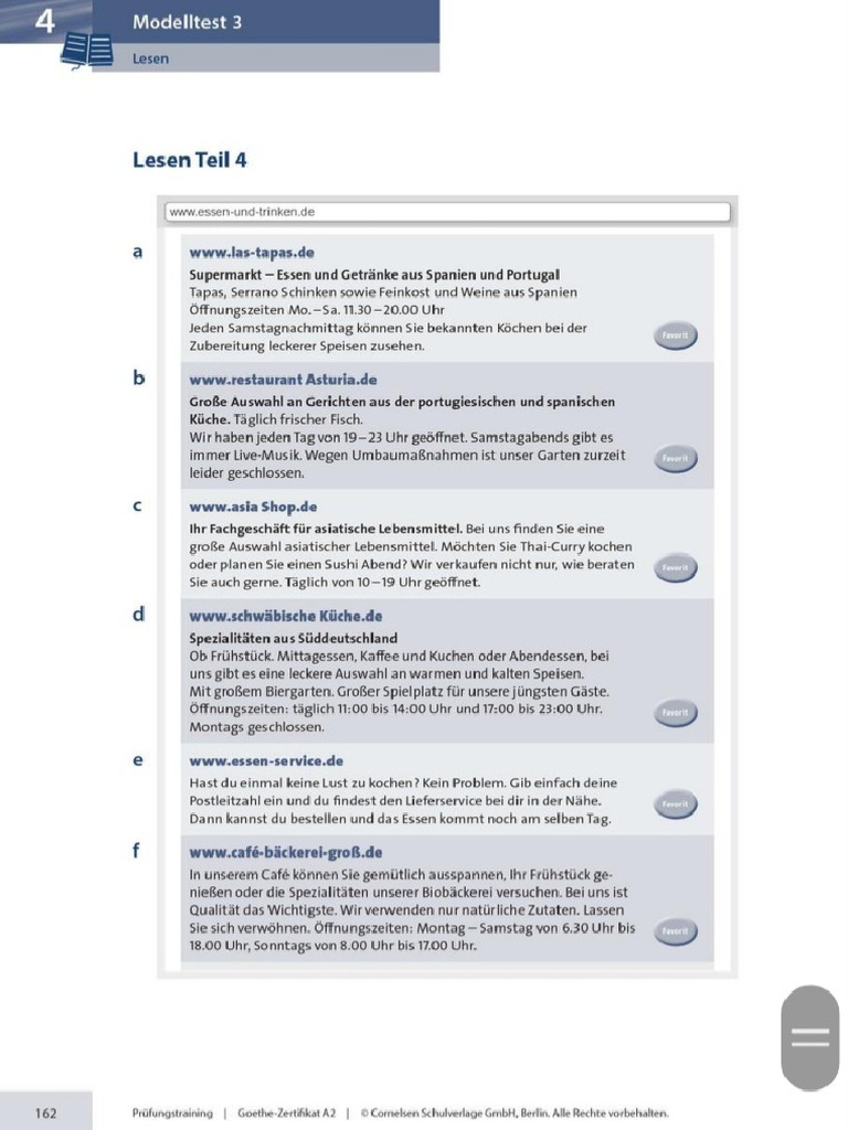 A2 Modelltest Lesen | PDF