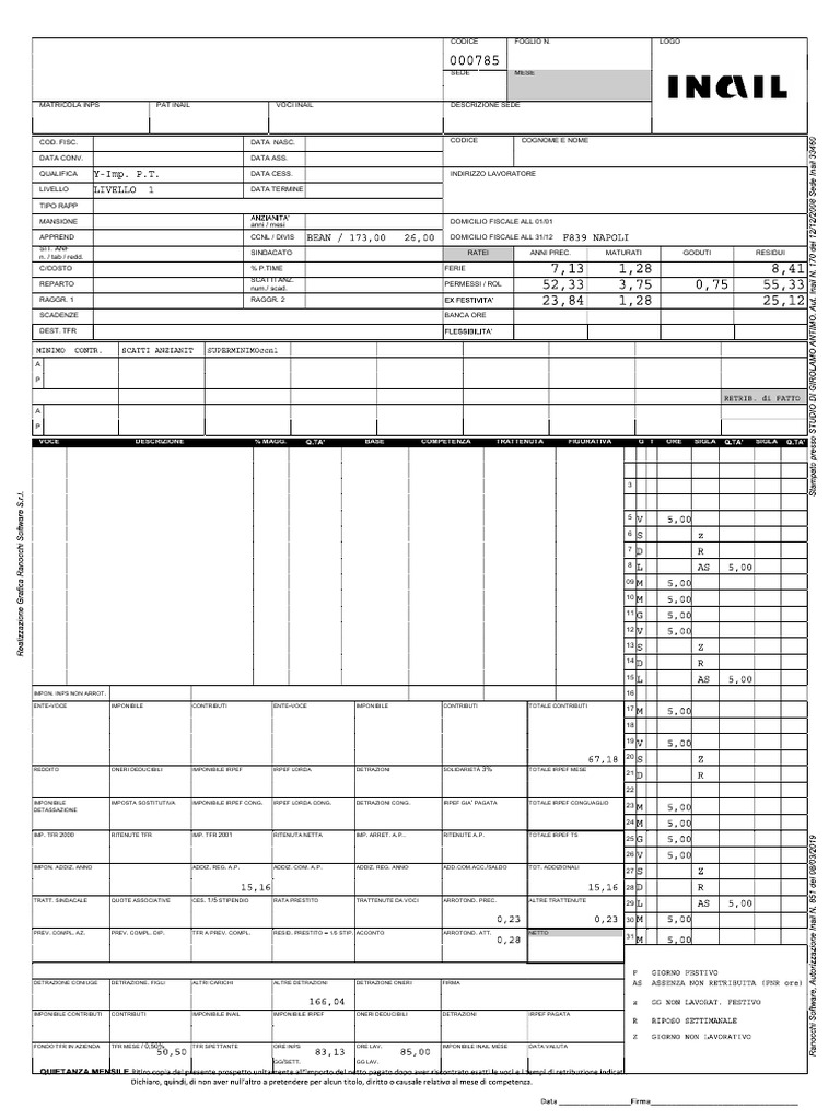 Busta Paga Editabile | PDF