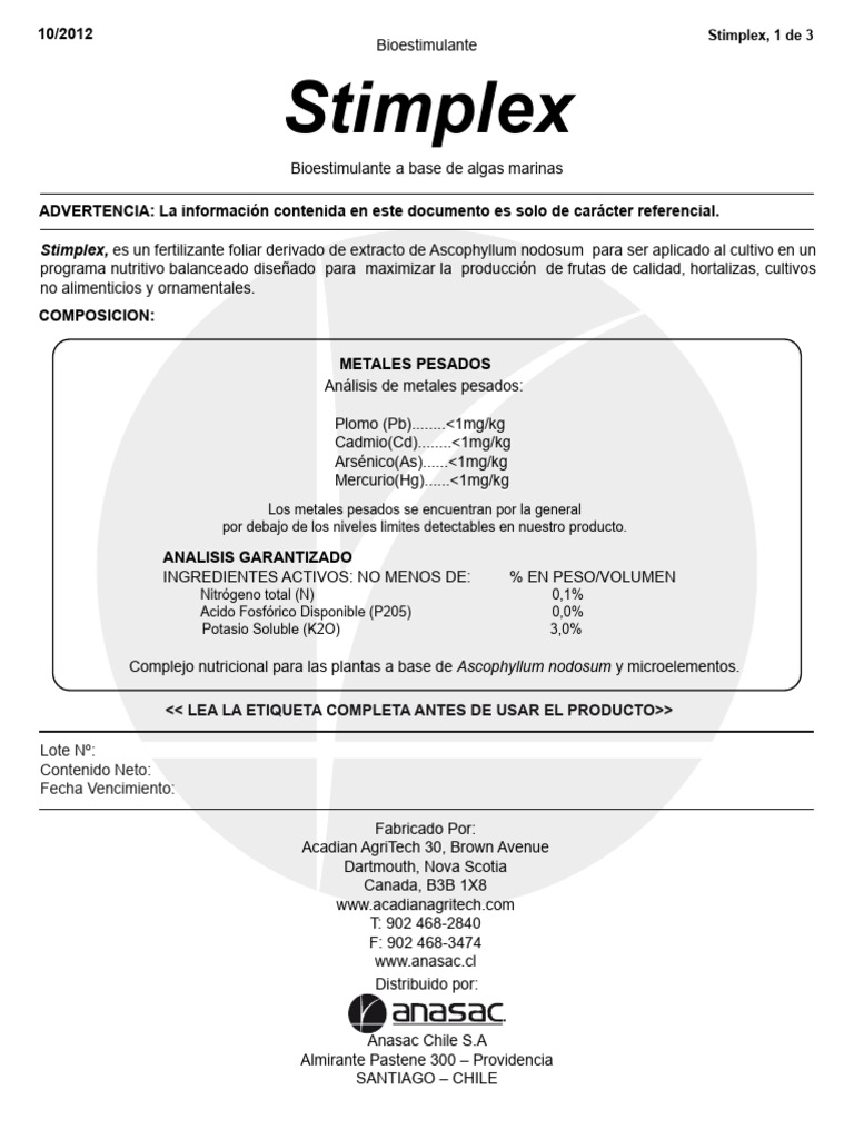 STIMPLEX | PDF | Agricultura | Vegetales