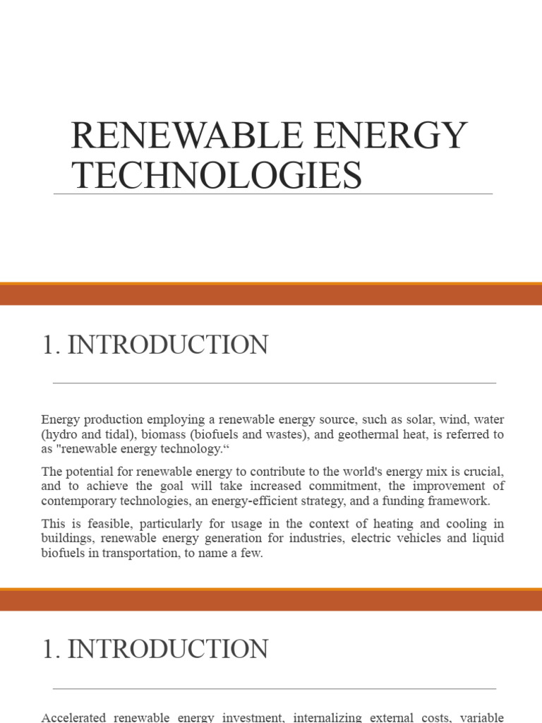 Renewable Energy Technologies - Assignment Two | PDF | Renewable Energy ...