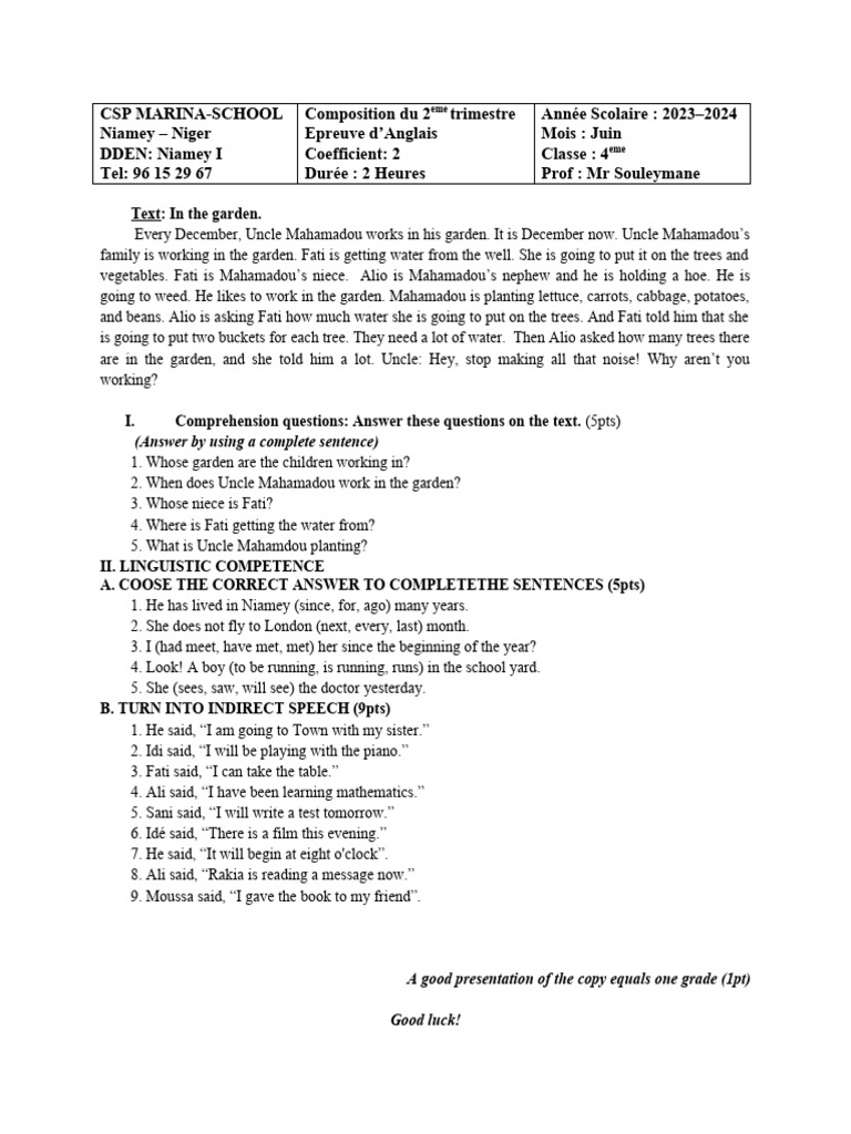 Composition 4e Pdf Vegetables