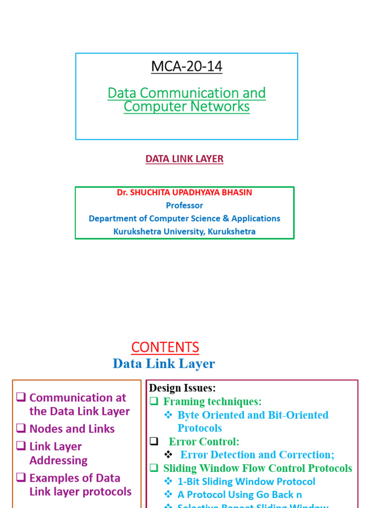 UNIT - III - PPT-1 MCA-20-14 | PDF | Computer Network | Error Detection And Correction