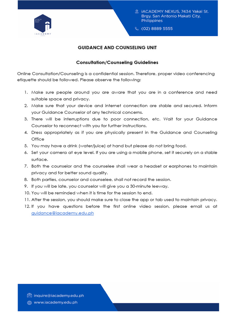 Consultation_Counseling Guidelines and Informed Consent Form.docx | PDF ...