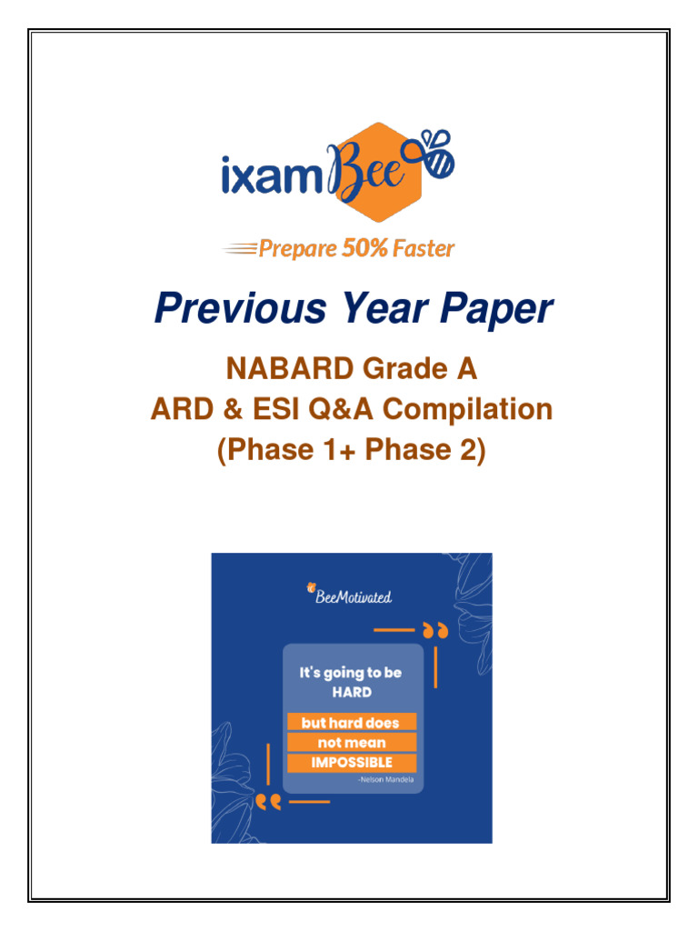 NABARD Grade A ARD and ESI Question and Answer Phase 1 and Phase 2 PDF ...
