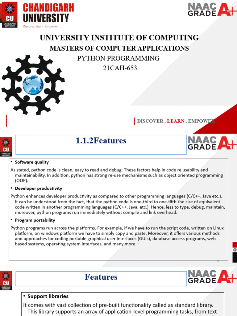 1.1.2 Features of Python | Download Free PDF | Python (Programming Language) | Library (Computing)