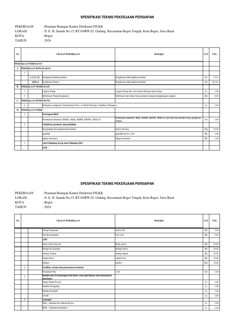 Lampiran Spesifikasi Teknis | PDF