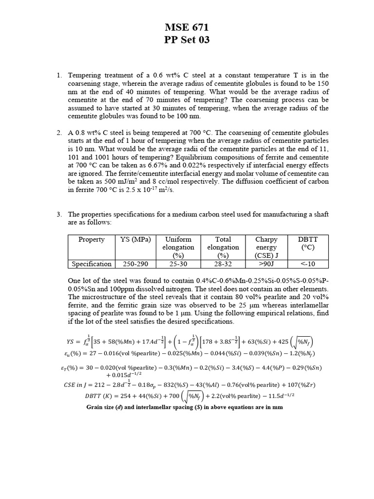 PP Set 3 | PDF | Steel | Materials Science