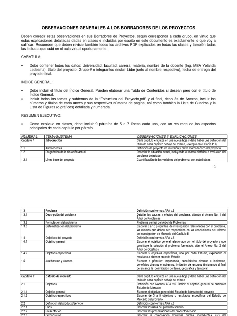 Observaciones+generales+a+Borradores+de+Proyectos+ago-14 | Descargar gratis PDF | Business ...