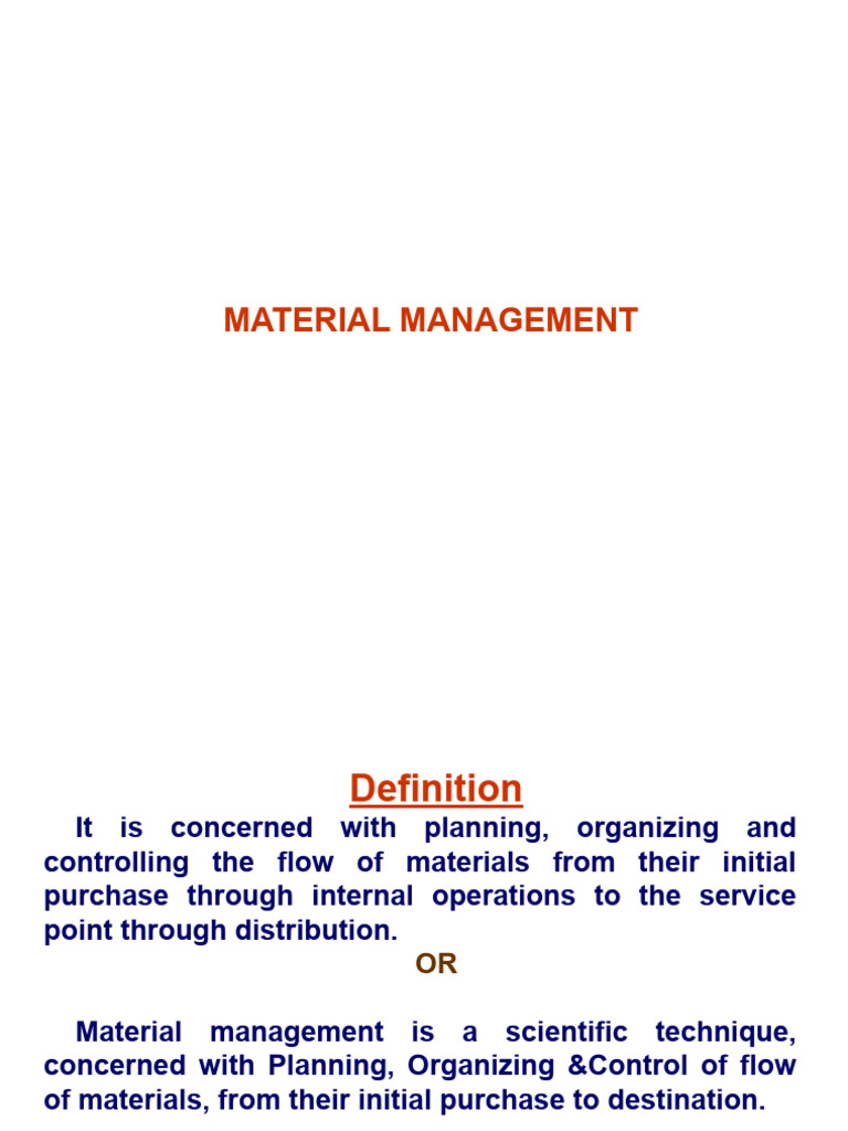Material Management 1 | PDF | Inventory | Procurement