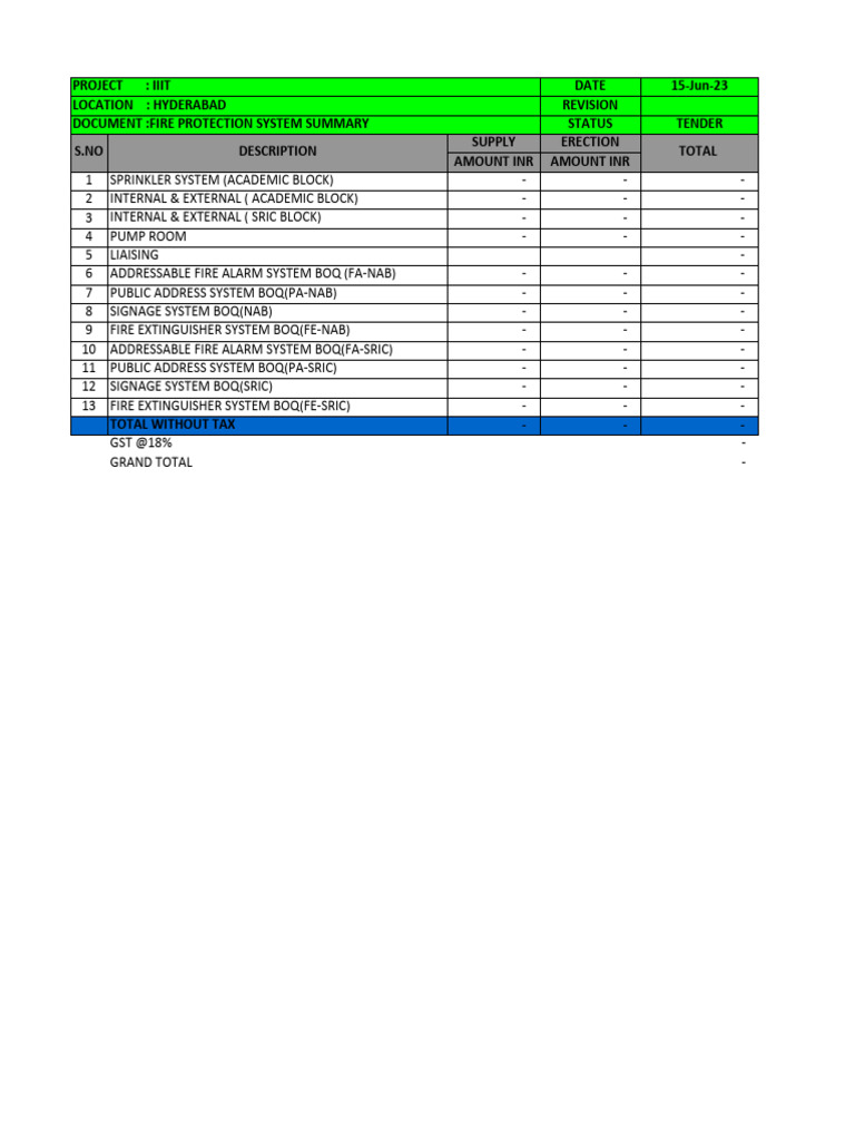 Fire Protection System Boq | PDF | Pipe (Fluid Conveyance) | Pump