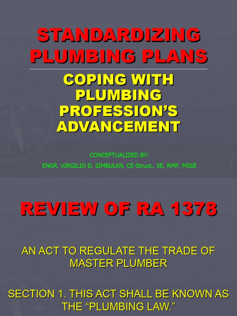 Standard Plumbing Plans Overview | PDF | Sanitary Sewer | Plumbing