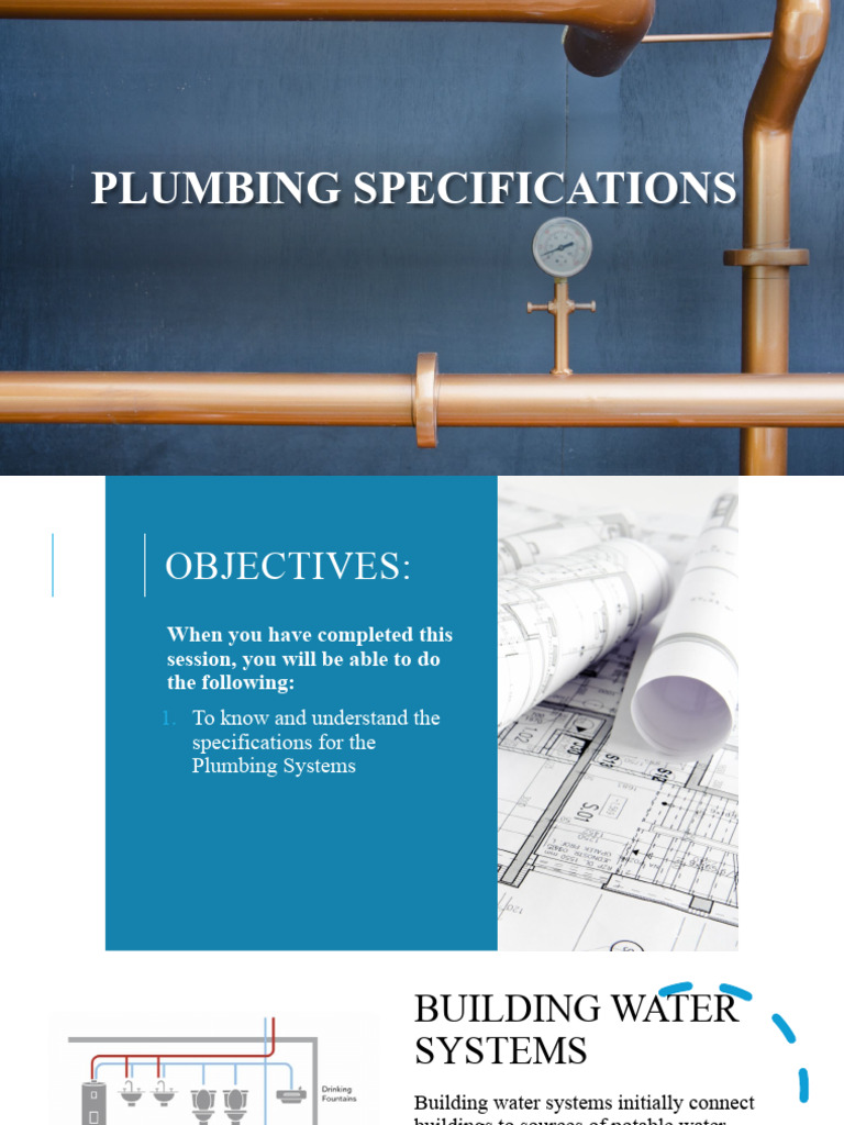 Plumbing Specifications Training Presentation Day 3 | PDF | Pipe (Fluid ...