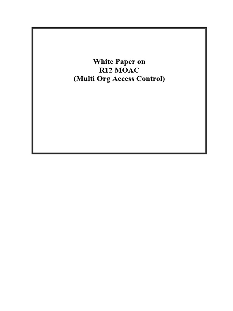 White Paper On R12 MOAC | PDF | Parameter (Computer Programming) | Databases